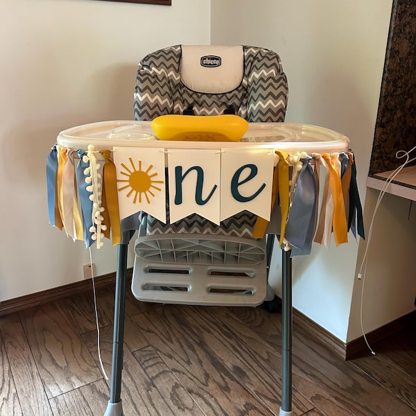 Sun High Chair Banner, Sun Rainbow Banner Boy, Baby Boy 1st Garland ...