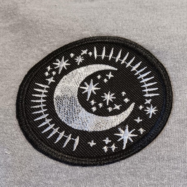 Delicate Celestial Moon Patch - Iron On, Sew On, Hook Backing - Etsy