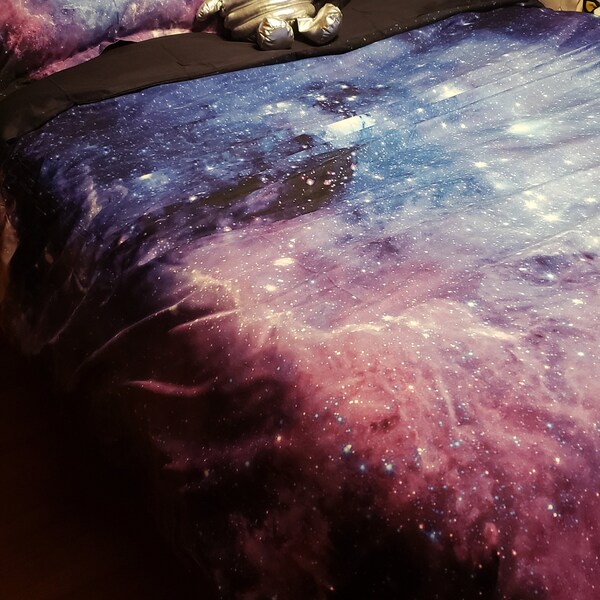 Purple Nebula Bedding Set, Galaxy Duvet Cover Set, Deep Space Bedding ...