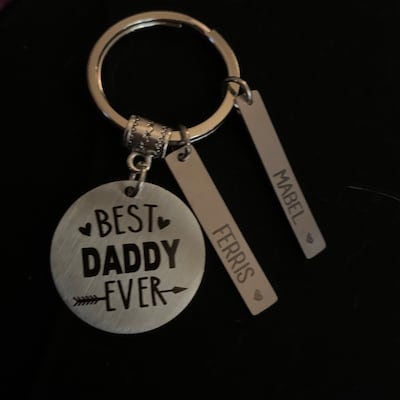 Keychain for Daddy Daddy Gift Keychain Key Chain BEST DADDY EVER 1 ...