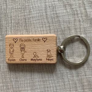 Personalised Wooden Family Key Ring Gift for Mum and Dad | Etsy
