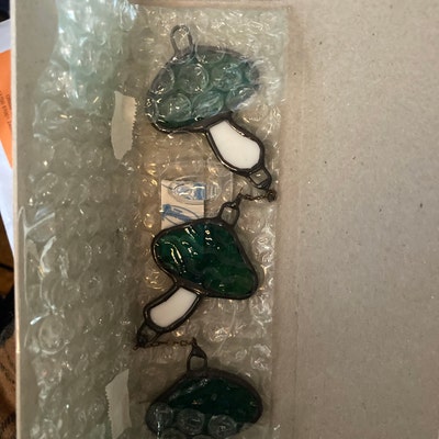 Suncatcher 3 Little Mushrooms, Window Hanging Glass, Fruit, Nature ...