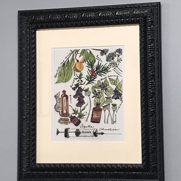 Agatha Christie's Poisons Art Poster, Agatha Christie Gift, Agatha ...