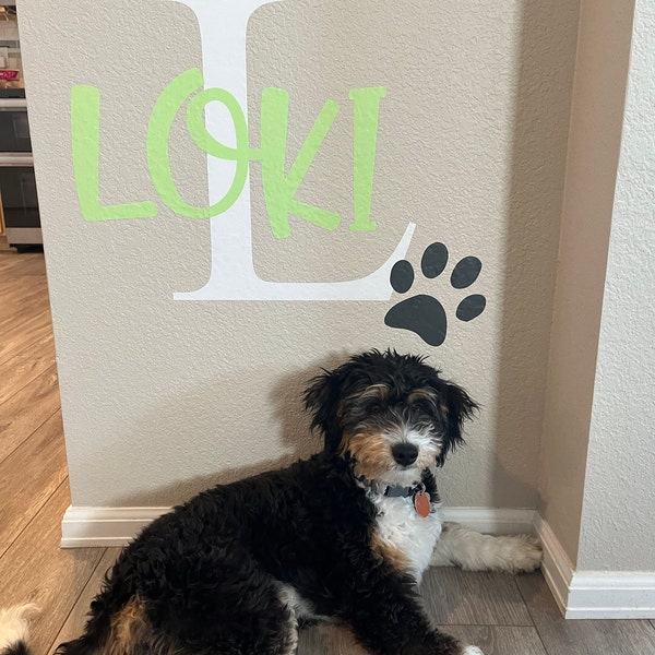 Dog Name Wall Decal, Dog Wall Decal, Dog Name Sticker, Custom Dog Decal ...