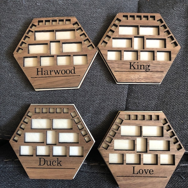 Personalized Game Piece Holders for Popular Game Board Finished Walnut ...