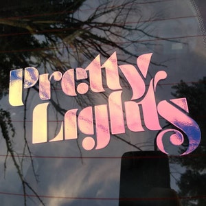 PL Pretty Lights 3.6"h X 6.1"w Blue Toned Holographic Logo Decal ...