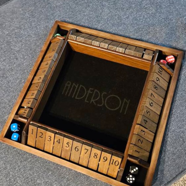 Personalized Large 4-player Shut the Box Game - Etsy