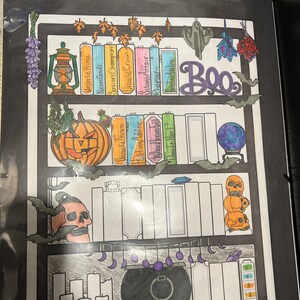 Printable Halloween Floating Shelf Book Tracker Reading Log - Etsy