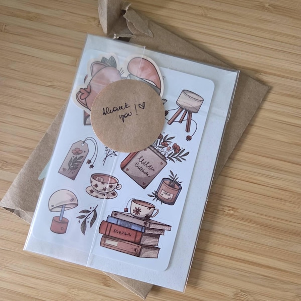 Cartela de adesivos Booktrovert: Pilha de livros aconchegante, adesivos ...