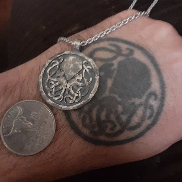 925 Sterling Silver Cthulhu Necklace Pendant Amulet With Chain - Etsy