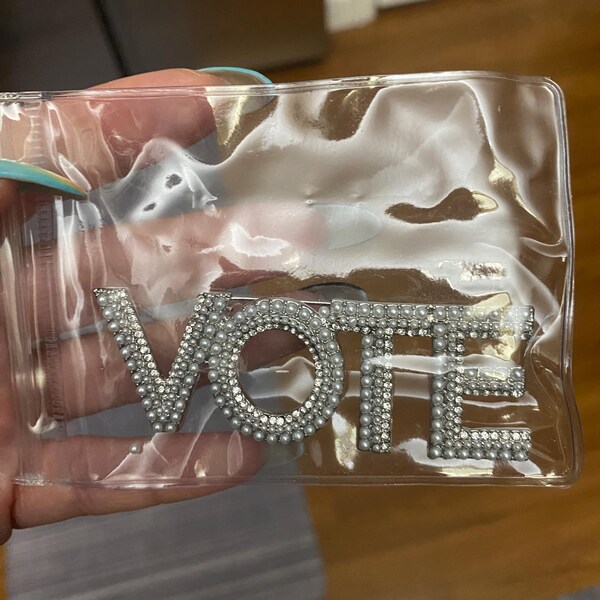 VOTE Coco Pearl Rhinestone Brooch - Etsy