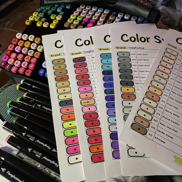 Tongfushop 80 Twin Markers Color Swatch Chart – Table Design ...
