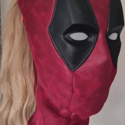X-force Grey Deadpool Costume Cosplay Mask With Magnetic Eyes - Etsy