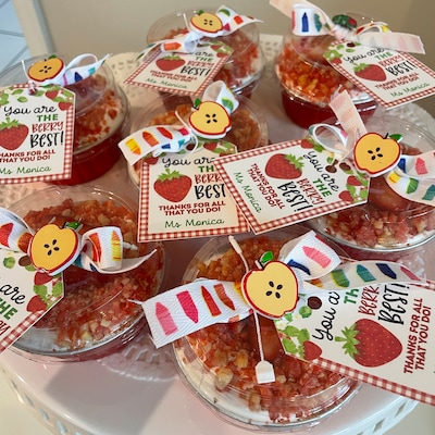 Editable Strawberry Gift Tag, You Are the Berry Best, Staff, Teacher ...