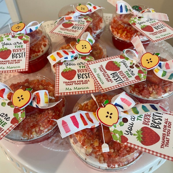 Editable Strawberry Gift Tag, You Are the Berry Best, Staff, Teacher ...