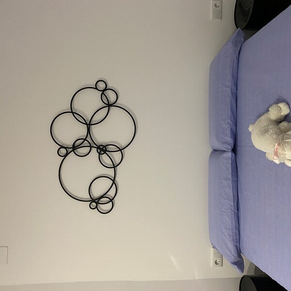 Matte Black Abstract Bubbles Metal Wall Art, Metal Bubles Sign for Wall ...