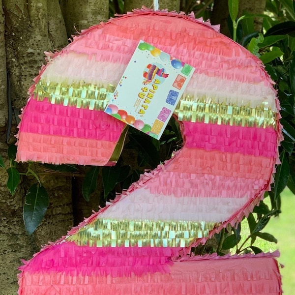 Solid Color Number Two Pinata, Diy Theme Decor, Second Birthday Party ...