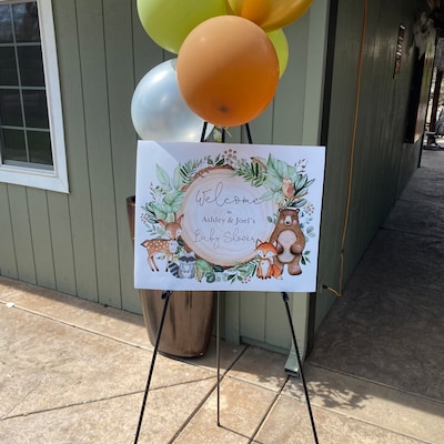 EDITABLE Greenery Woodland Baby Shower Welcome Sign. Rustic Forest ...