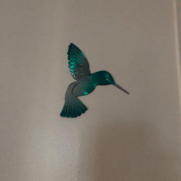 Hummingbird Teal Tainted Pair Metal Wall Art Decor 6" X 6" Each - Etsy