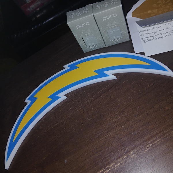 L.A. Chargers Lightning Bolt Logo - Etsy
