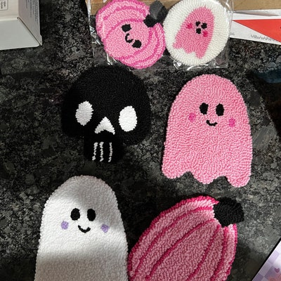 Halloween Home Decor, Spooky Halloween Mug Rug, Spooky Punch Needle ...