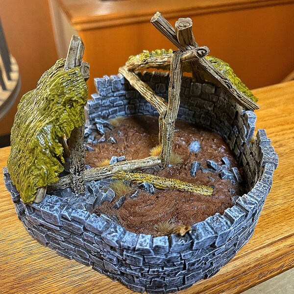 Dnd Round House Ruins Village Burn War Ruin Tabletop Scatter Terrain ...