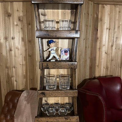 Whiskey Barrel Shelf/man Cave Furniture/bourbon Bar/alcohol Shelf/bar ...