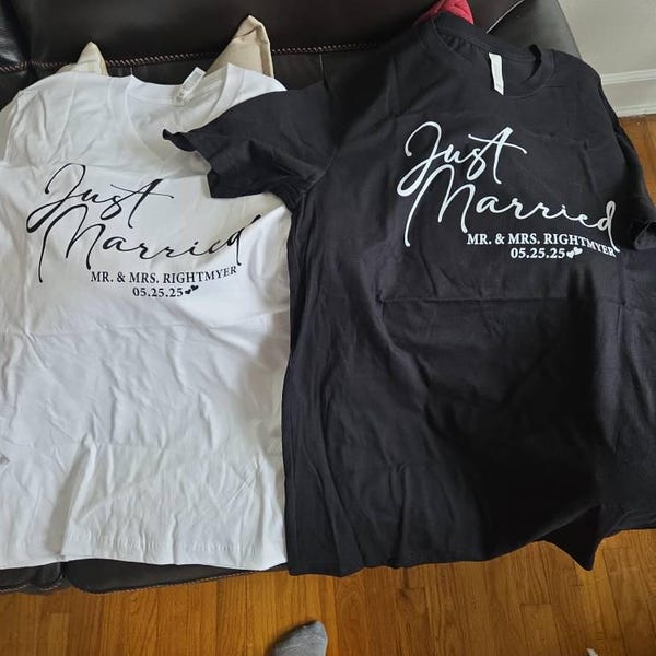 Just Married T-shirt, Personalized Husband and Wife Couples Honeymoon T ...
