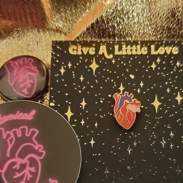 Anatomical Heart Mini Enamel Pin - Etsy