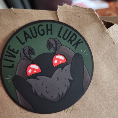 Mothman Sticker Live Laugh Lurk Boba Mothman Series Cute Baby Cryptid - Etsy