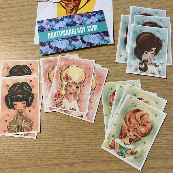 Vintage Ladies Stickers - Set of 16 - Handmade Stickers, Vintage Style ...