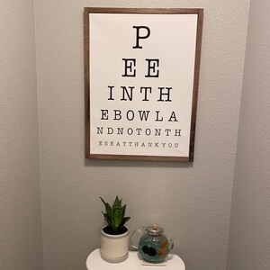 Bathroom Eye Chart Canvas or Cardstock Sign Powder Room - Etsy