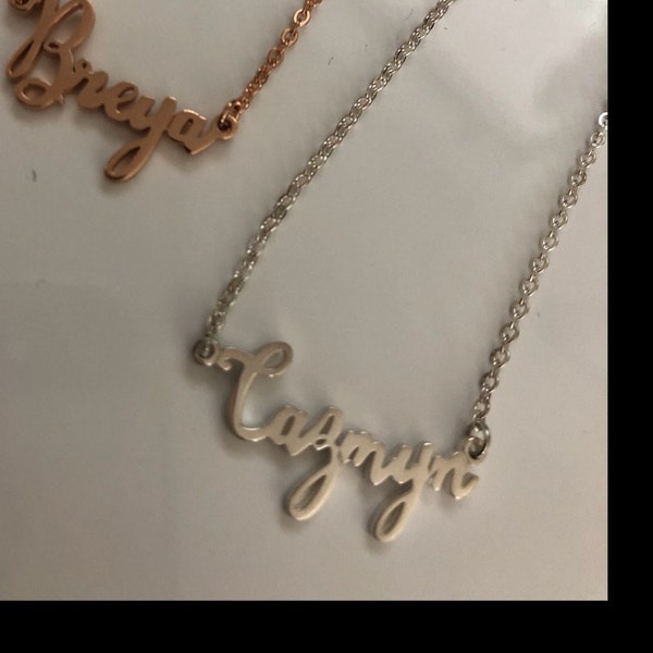Modern Name Necklace - Name Necklace - Lettering Necklace - Wedding ...