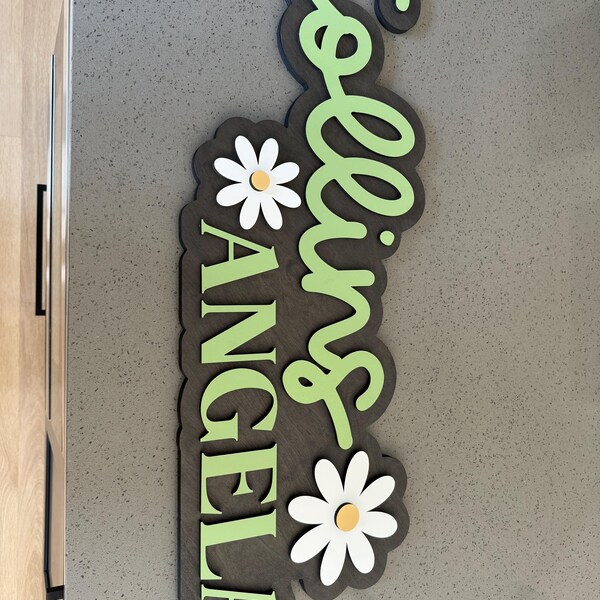 Daisy Name Sign, Nursery Name Sign, Daisy Nursery Decor, Name Sign for ...