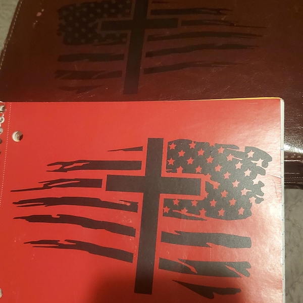 Pair (2) Matte Black Distressed Tattered American Flag Vinyl Decal ...