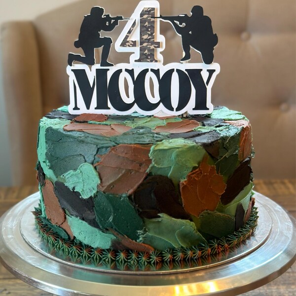 Army Themed 3D Birthday Cake Topper - Etsy