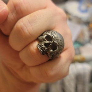 Geometric Skull Ring for Men 316L Stainless Steel, Heavy Metal Ring, Punk, Motorcyclist Ring ...