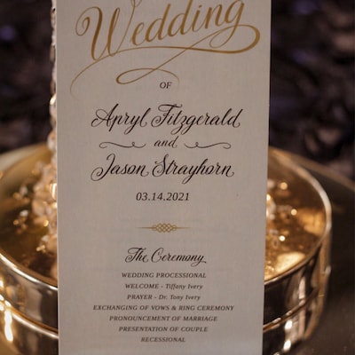 Wedding Programs Custom Simple Elegant Program for Wedding Gold Wedding ...
