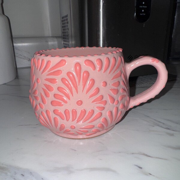 Pink Mug Talavera Ceramics by Dulce Nostalgia, Handmade Ceramic Tea Cup ...