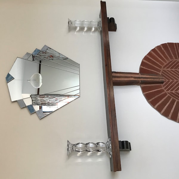 Art Deco Black Mirror Rectangular Hand Made Stained Glass - Etsy UK