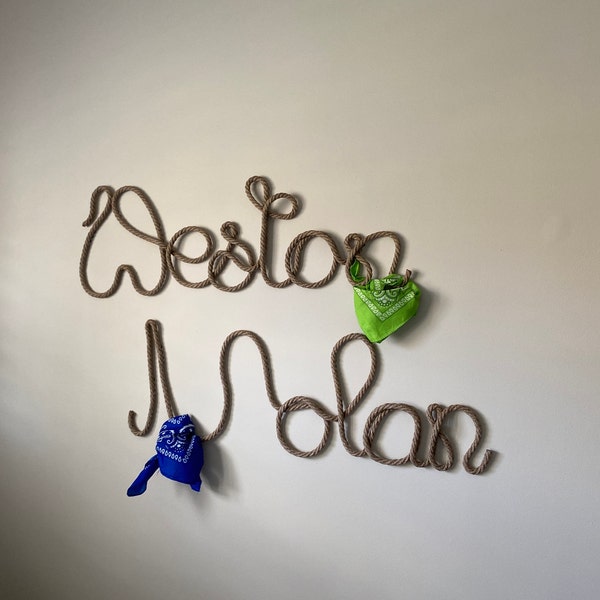 Large Wall Name Sign for Nursery, Rope Name Personalized Wall Decor ...