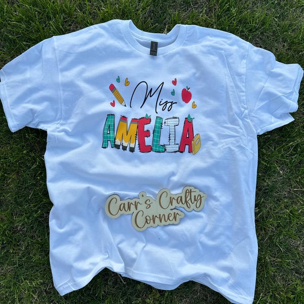 Personalized Teacher Png, Custom Teacher Name Png, Back to School Png ...