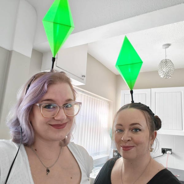 HUGE Sims LED Plumbob Headband / Life Size Light up Mood Plum Bob ...