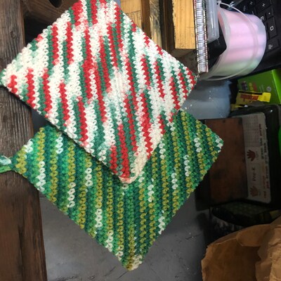 POTHOLDER PDF PATTERN Crochet Double Sided Potholder Pattern Instant ...