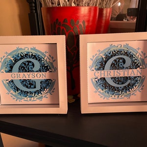 3D Split Monogram A-Z Shadow Box Custom Name Alphabet Family - Etsy