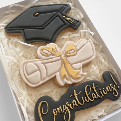 Graduation Hat Cookie Stamp Graduation Diploma Cookie Stamp Fondant ...