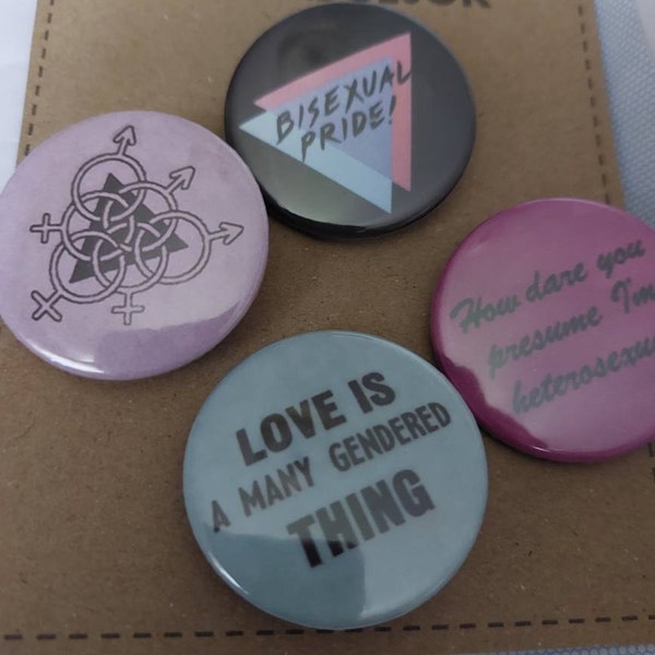 4 Vintage Remake Feminist Button Badges Pro Choice Equality Pinback