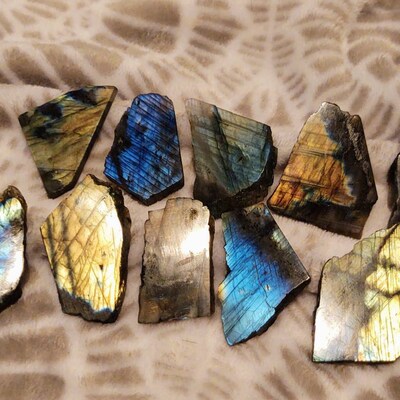 Natural LABRADORITE SLAB, Polished Labradorite Slice, Wholesale Raw ...