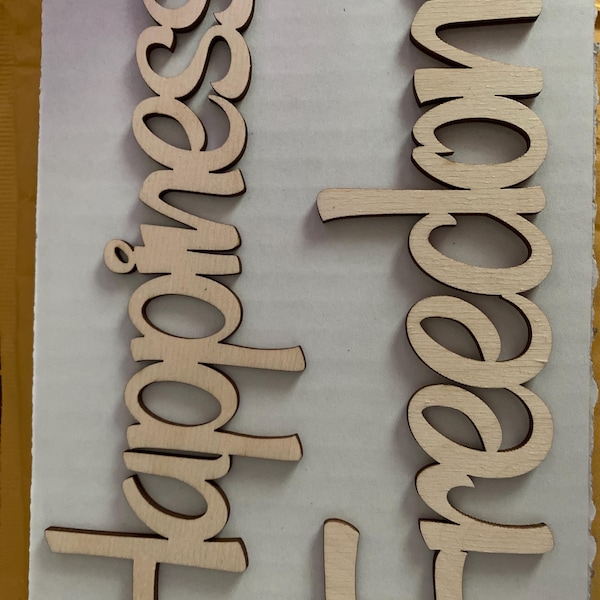 Custom Script Unfinished Wood Sign - Laser Cut Letters - Hanging Wall ...