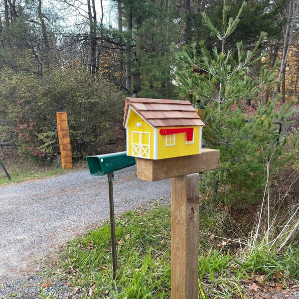 Amish Mailbox - Handmade - Barn Style - Wooden - Tall Prominent Sturdy ...